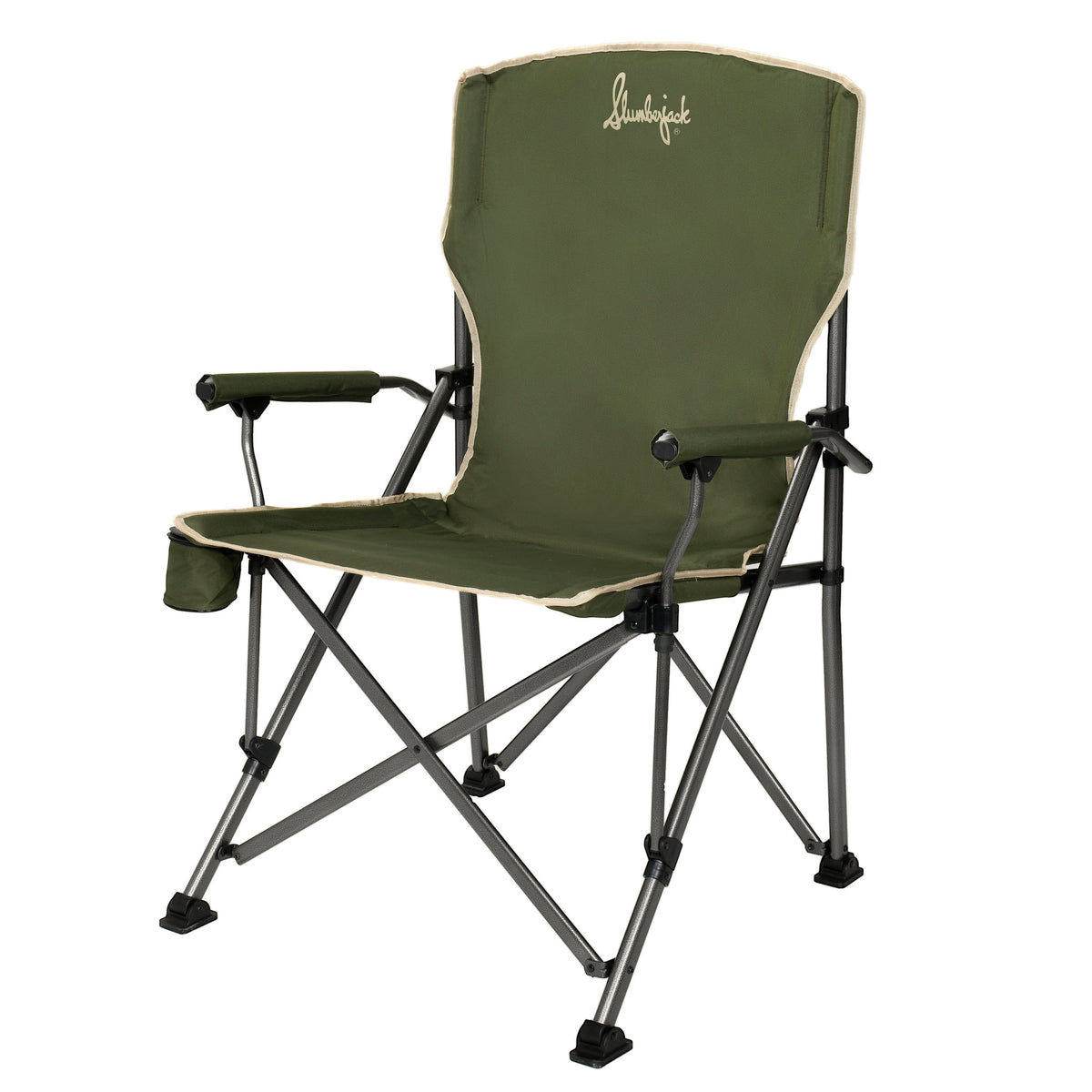 Slumberjack Glacier Basin XXL Hard Arm Adult Quad Chair, with Oversize ...
